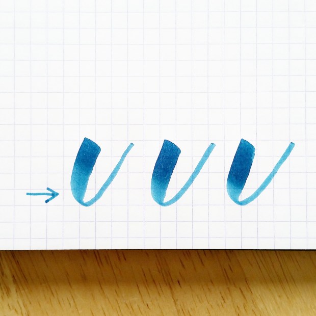 Transitioning from thick to thin strokes – Pieces Calligraphy