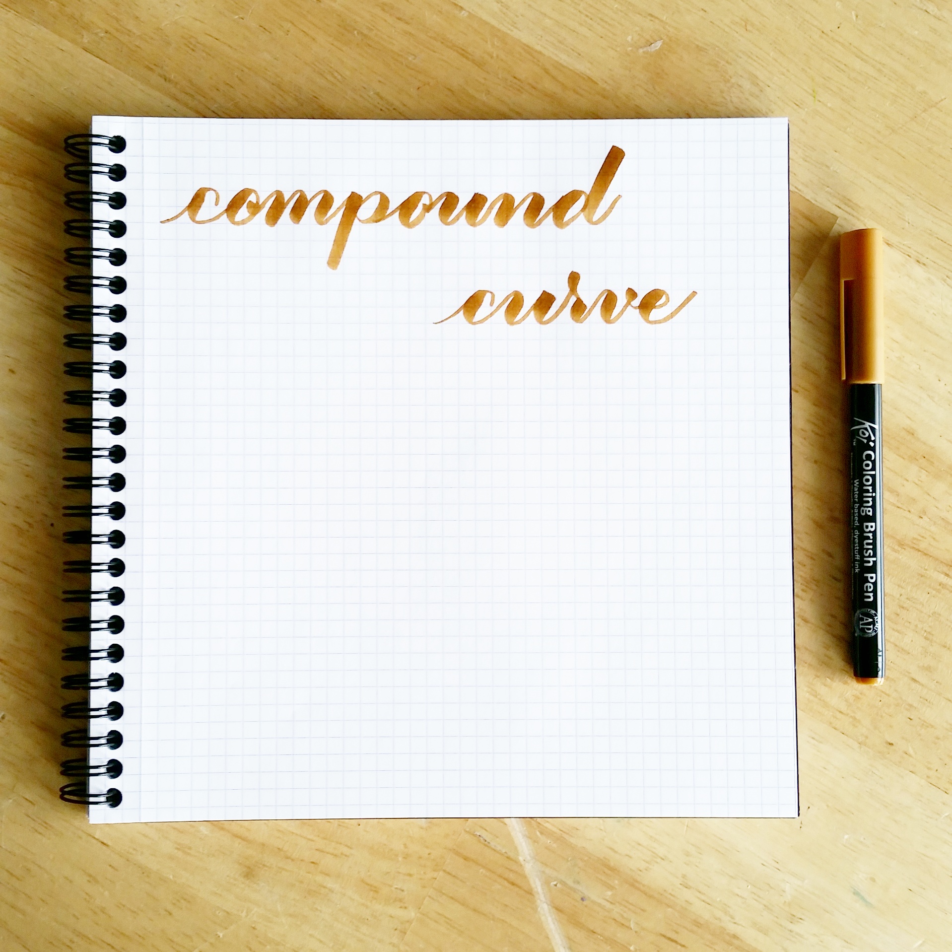 Basic brush calligraphy strokes: The compound curve – Pieces Calligraphy