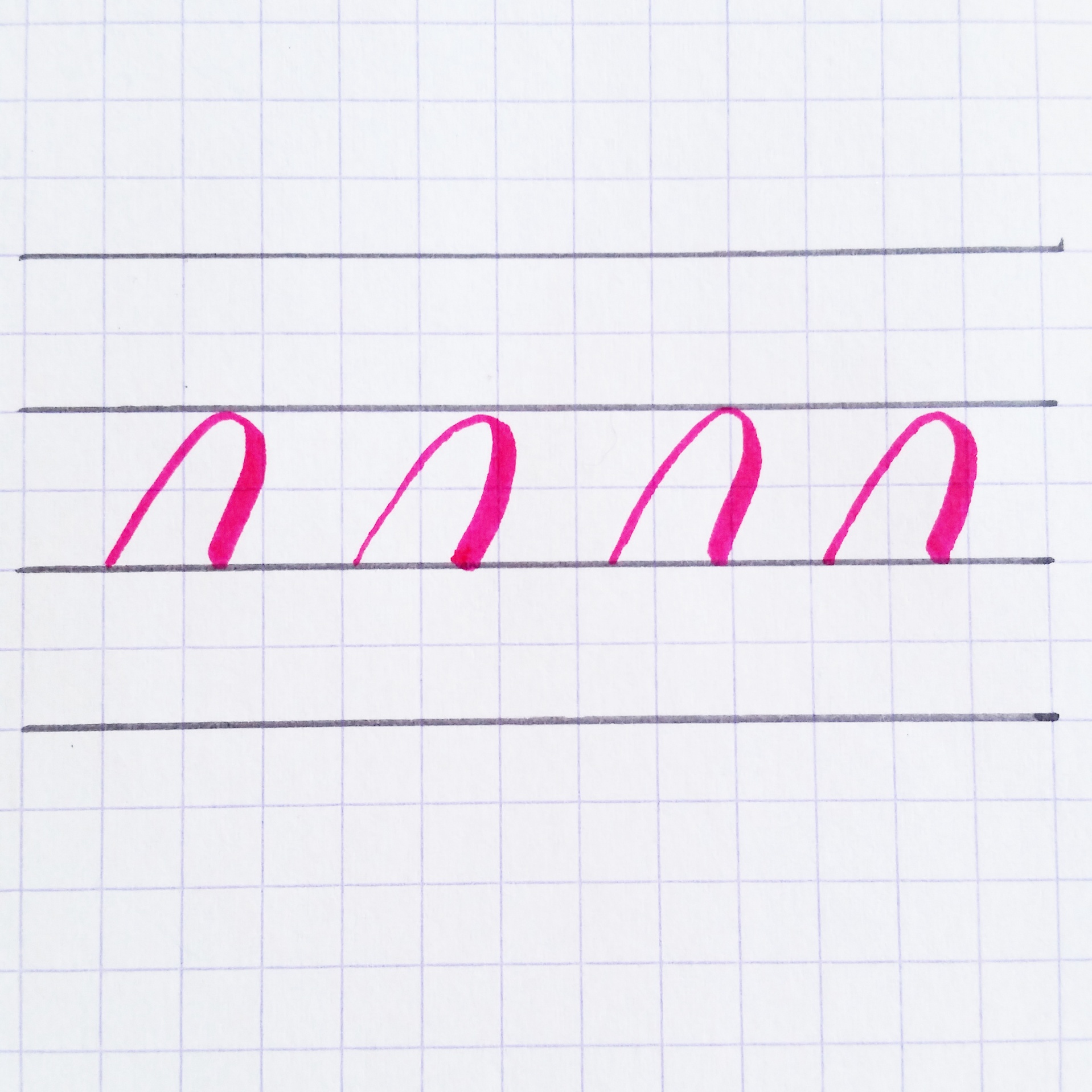 Basic brush calligraphy strokes: The overturn stroke – Pieces Calligraphy