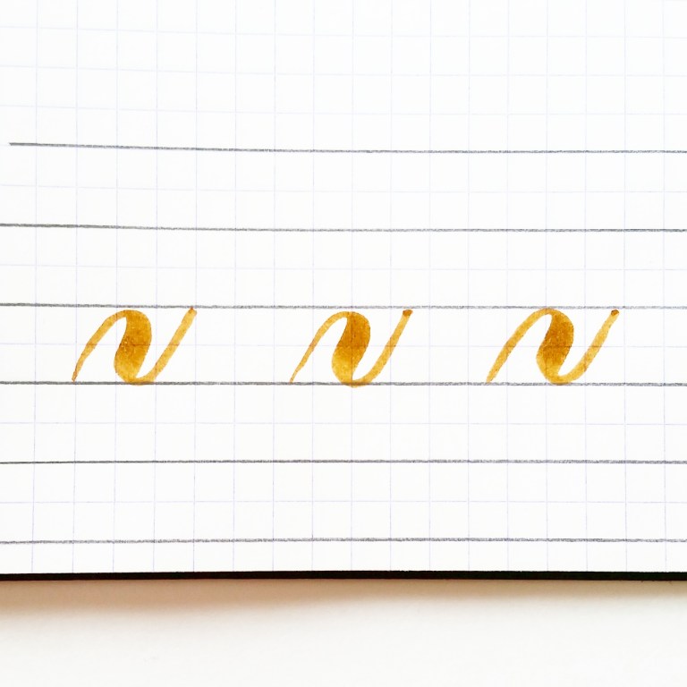 Basic brush calligraphy strokes: The compound curve – Pieces Calligraphy