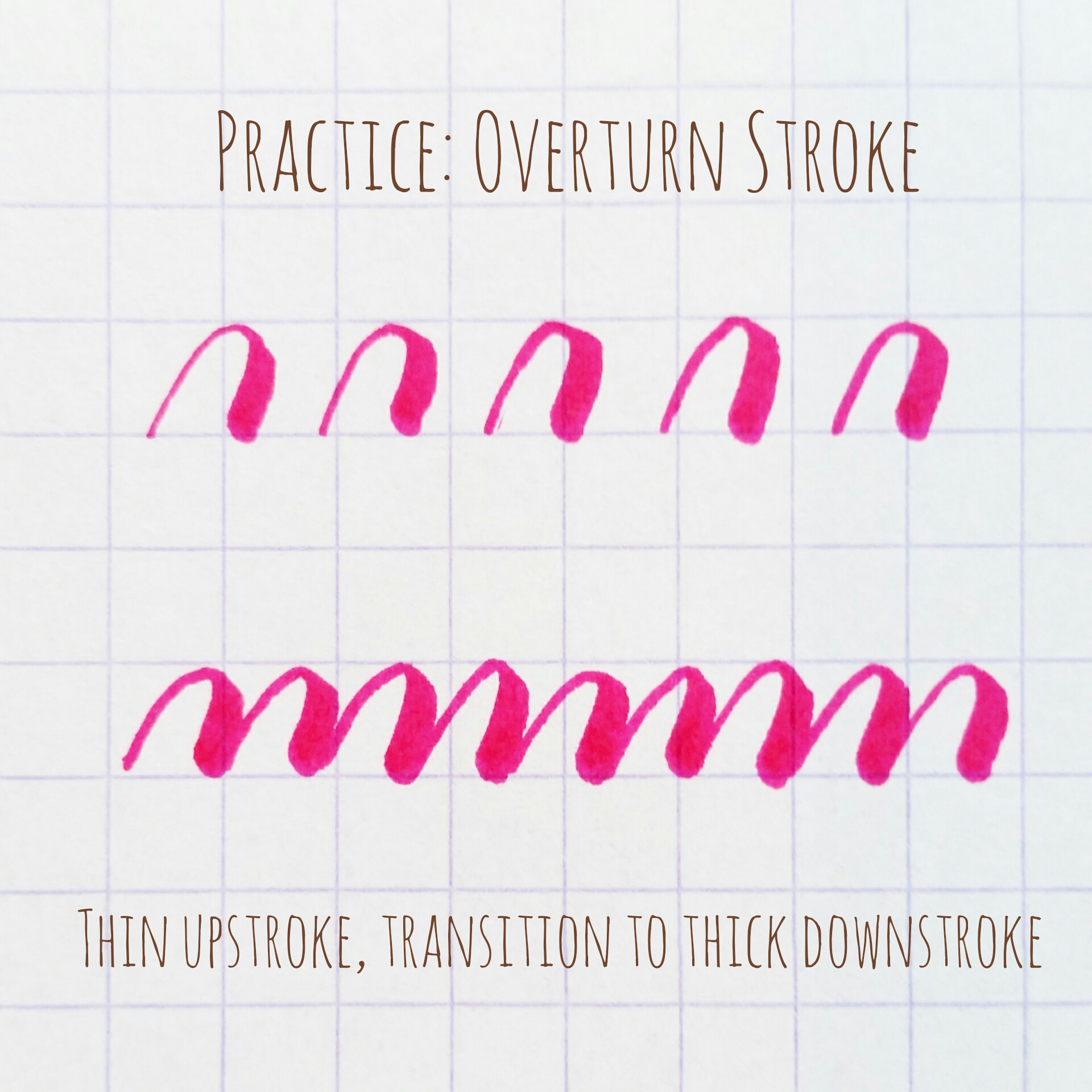 Basic brush calligraphy strokes: The overturn stroke – Pieces Calligraphy