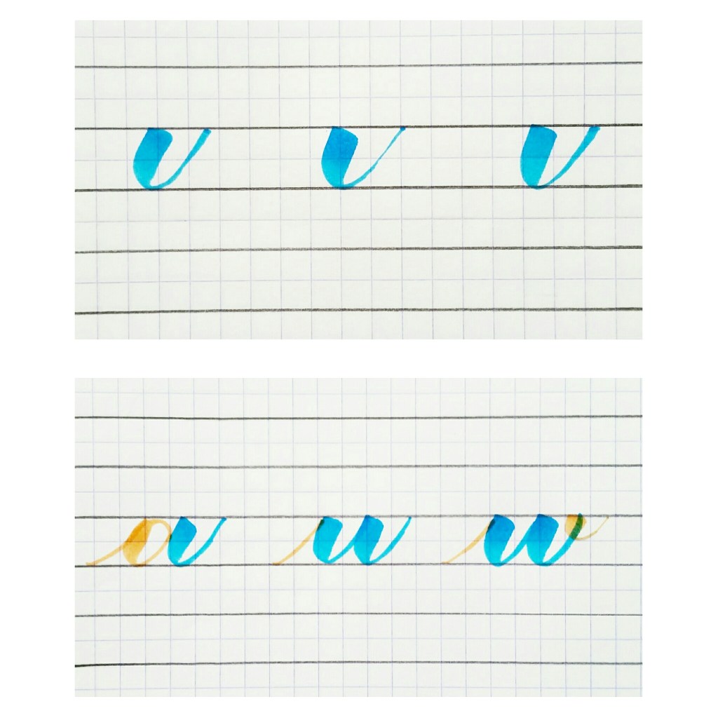 Basic brush calligraphy strokes: The underturn stroke – Pieces Calligraphy