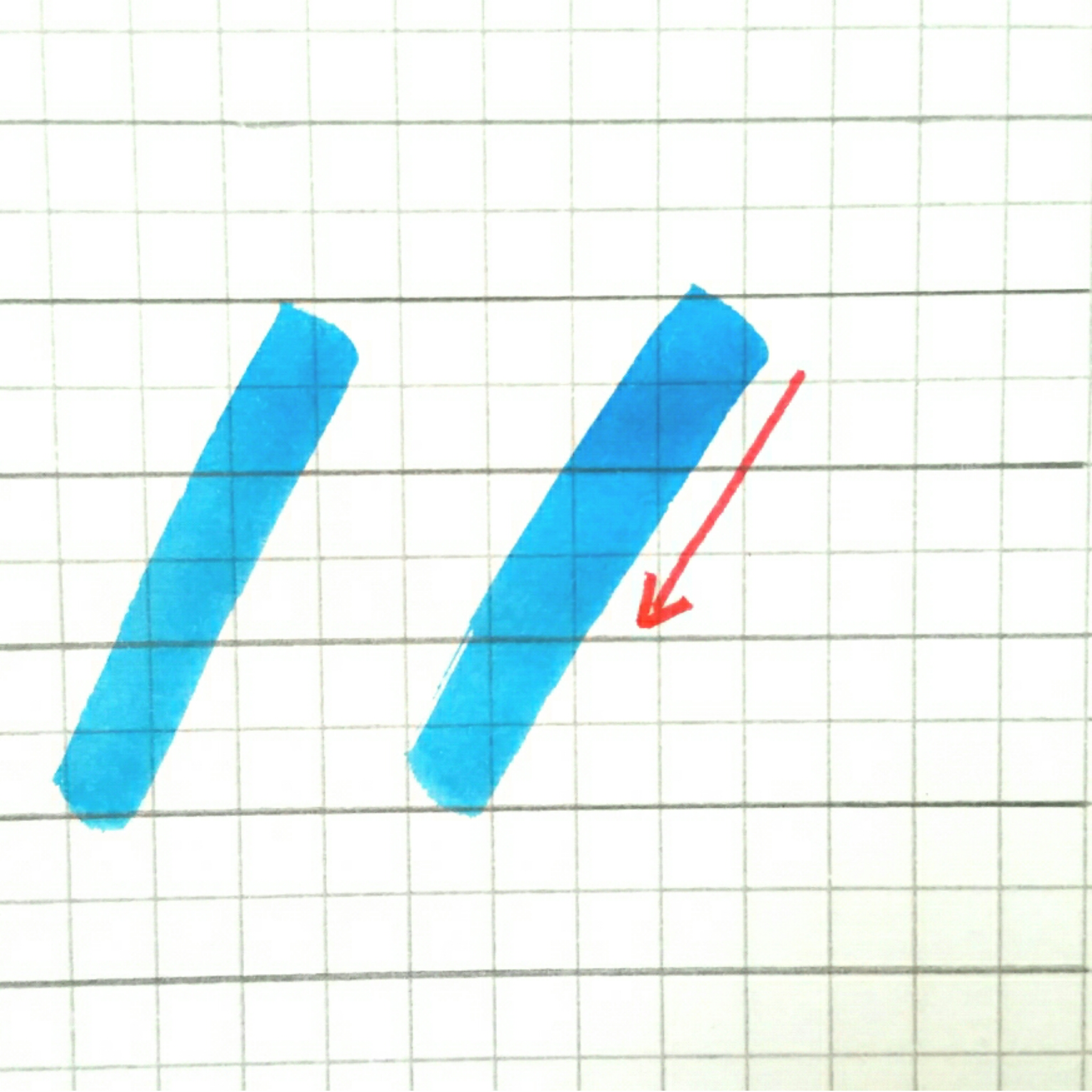 Basic brush calligraphy strokes: The full pressure stroke – Pieces ...