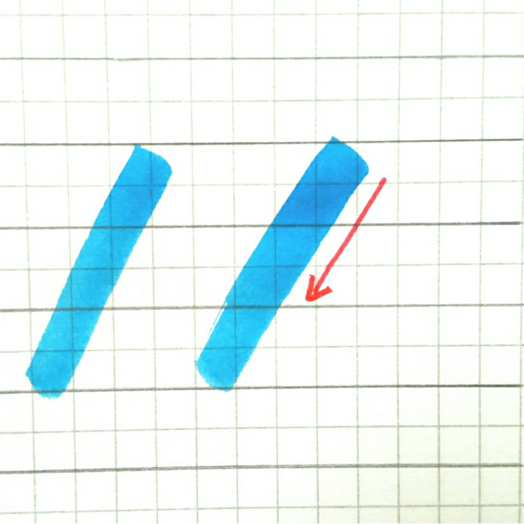 Basic brush calligraphy strokes: The full pressure stroke – Pieces ...