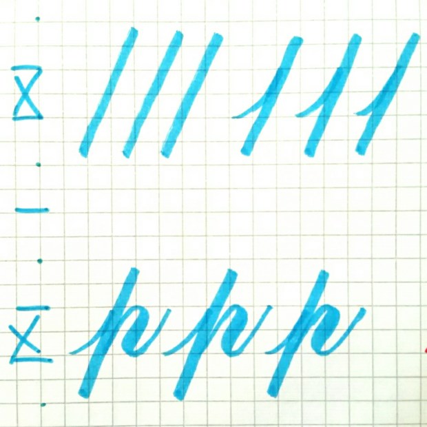 Basic brush calligraphy strokes: The full pressure stroke – Pieces ...